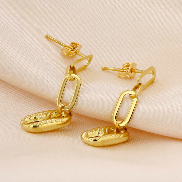 Aretes De Oro 18K Mateado – Oroexpress